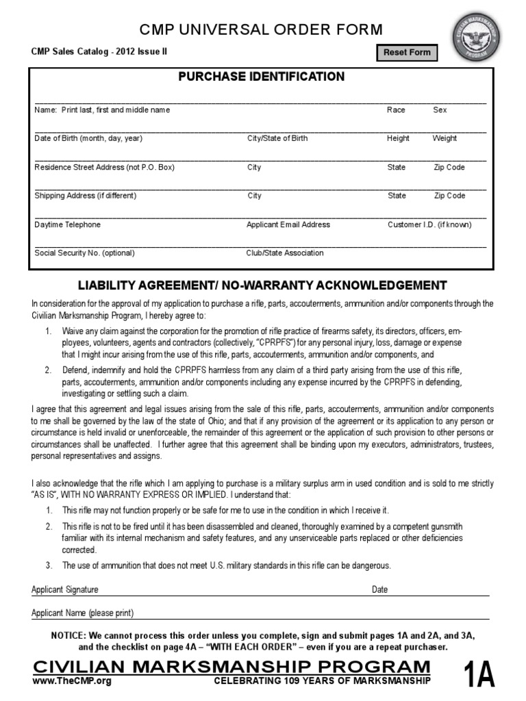 CMP Program Order Form | PDF | National Instant Criminal Background ...