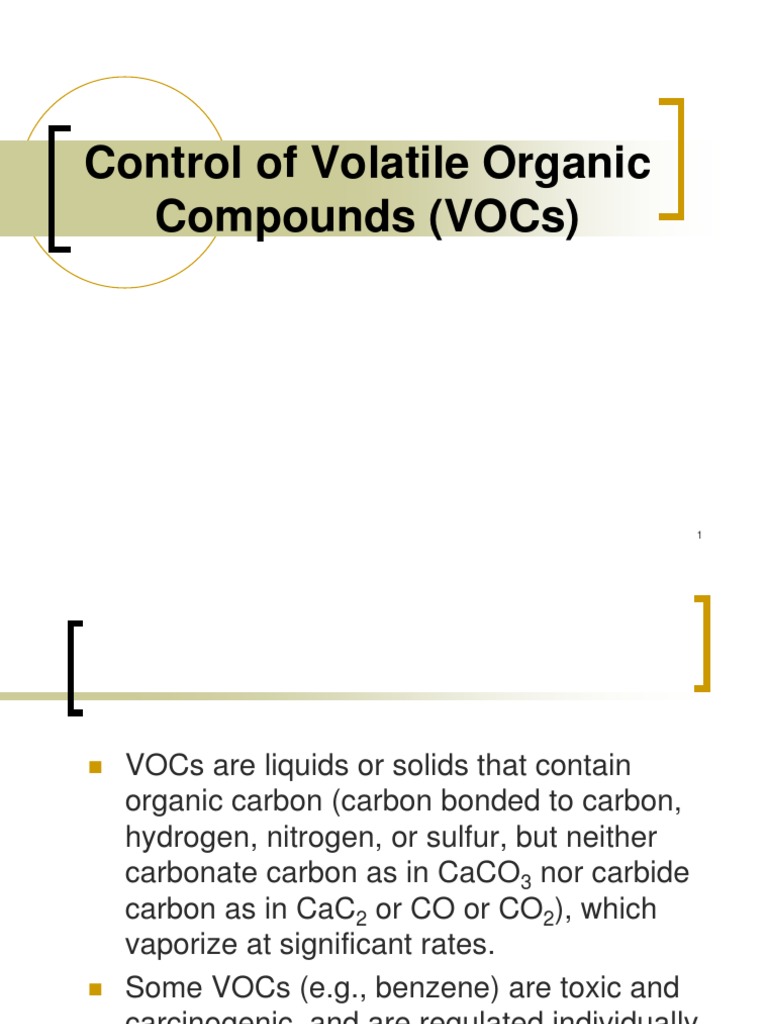 04-Control of Volatile Organic Compounds (VOCs) | PDF | Volatile ...
