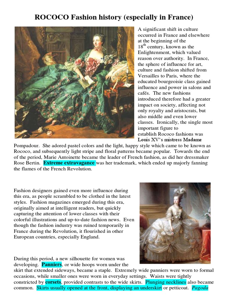 ROCOCO Fashion History PDF | PDF | Fashion | Skirt