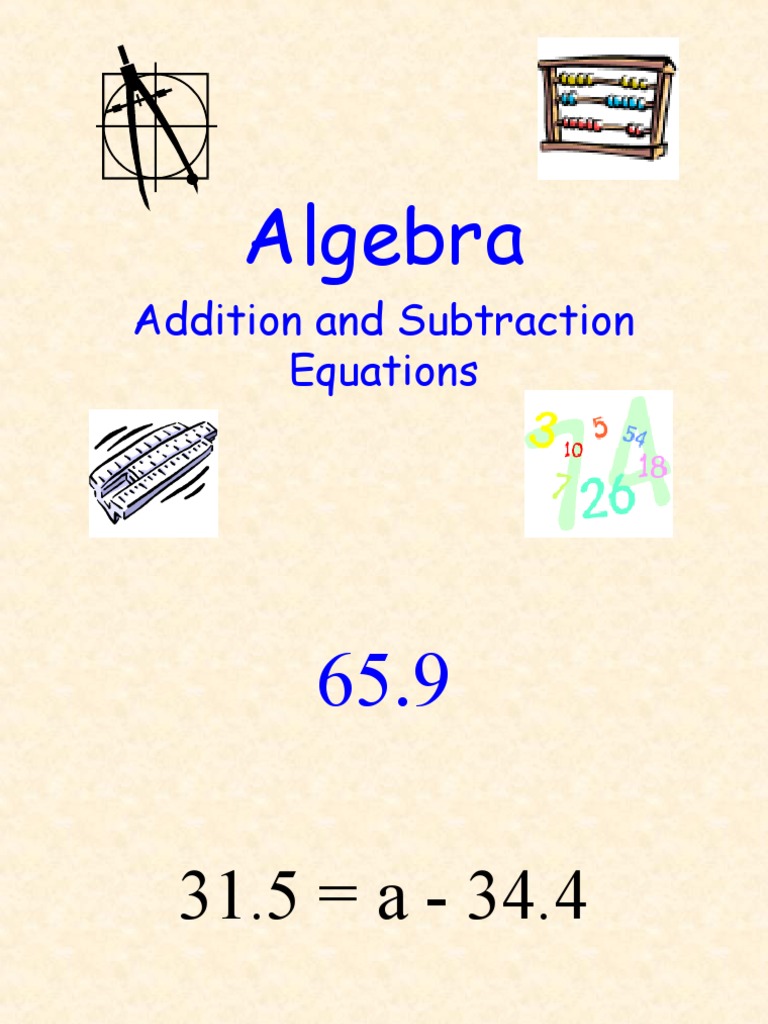 Algebra: Addition & Subtraction Equations | PDF
