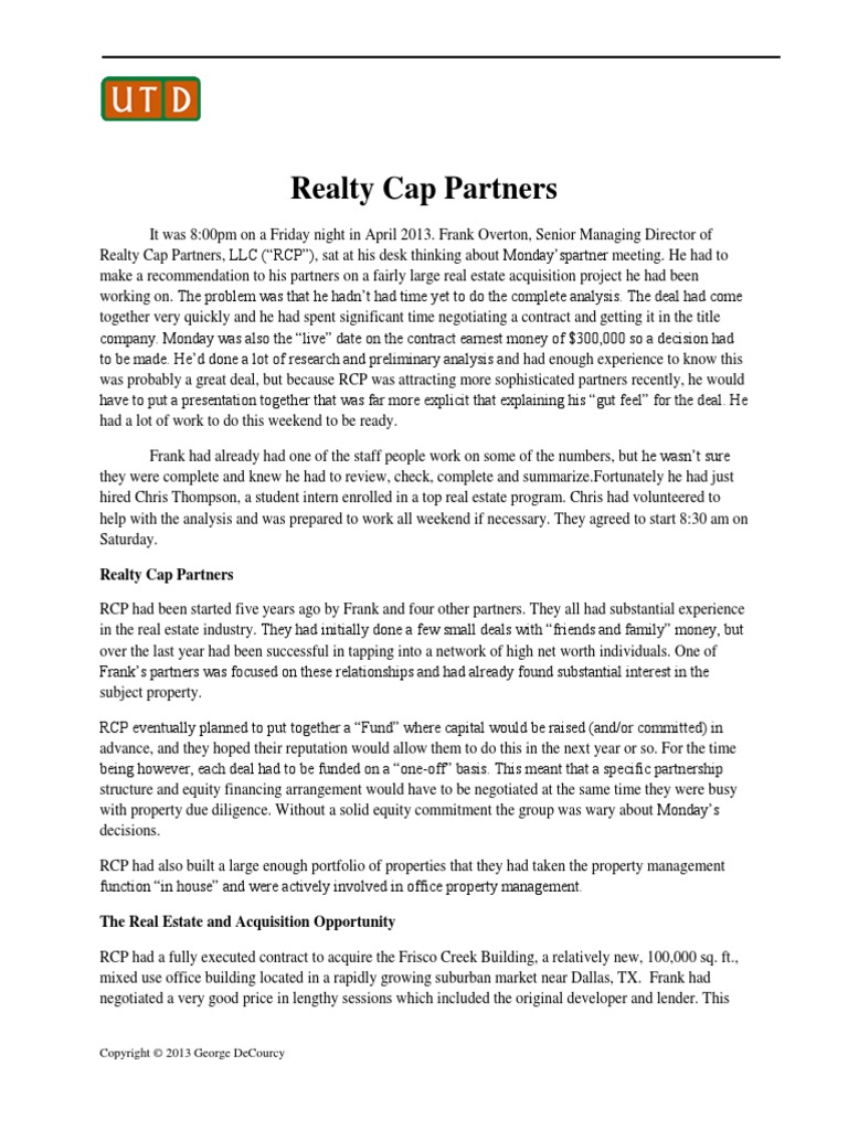 GDC RCP Office Case v3 | PDF | Partnership | Limited Partnership