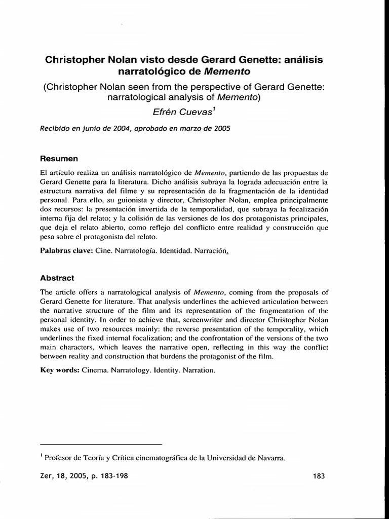 Analisis MEMENTO | PDF | Ciencia cognitiva | Science
