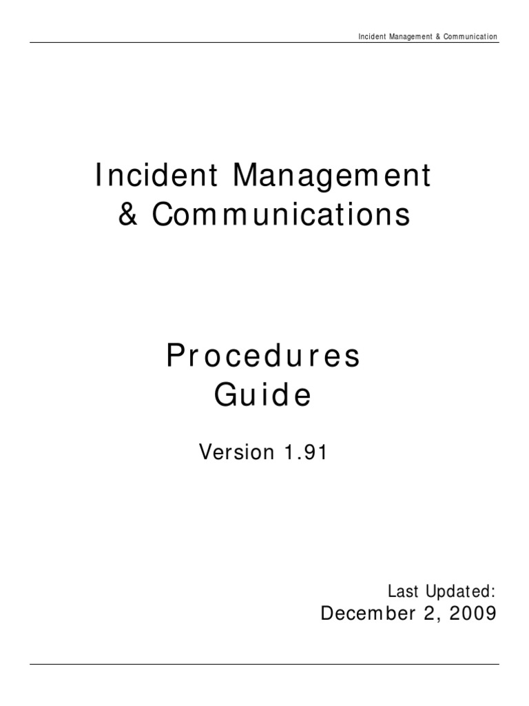 Incident Management Procedures Guide | PDF | Incident Management ...