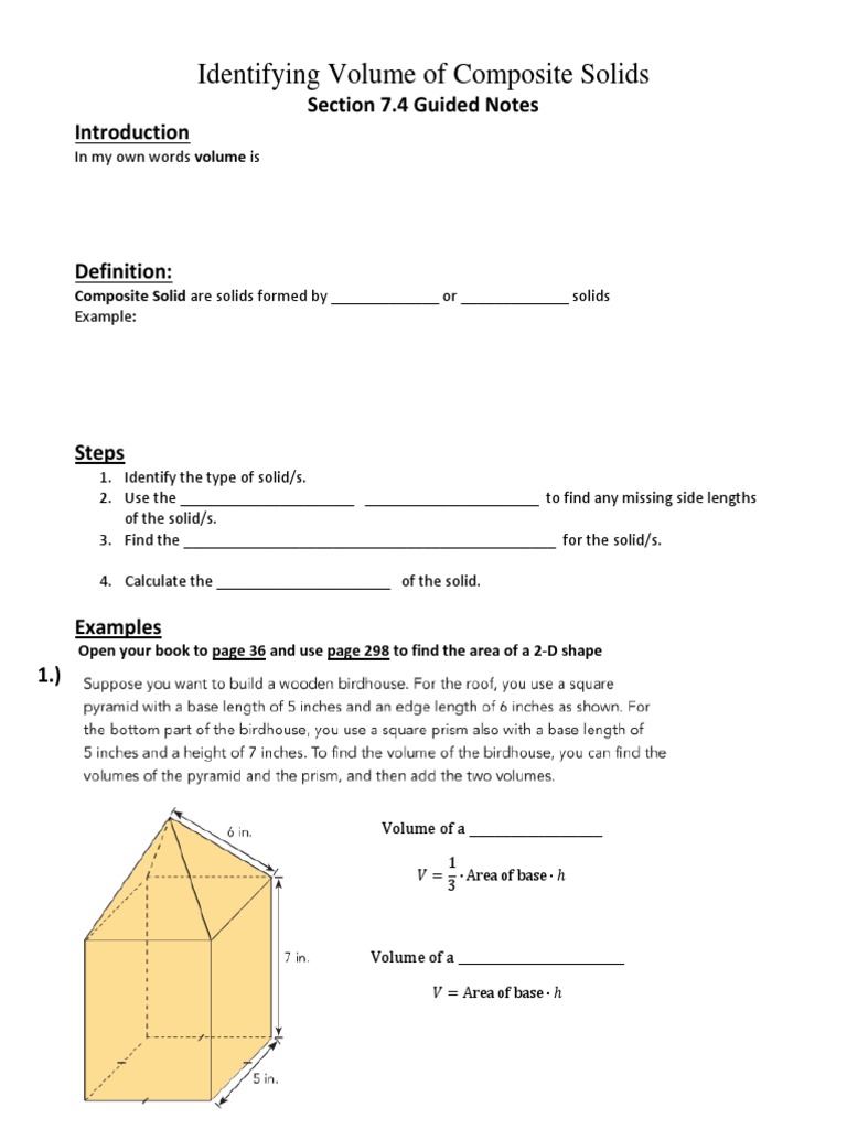 Identifying Volume of Composite Solids | PDF