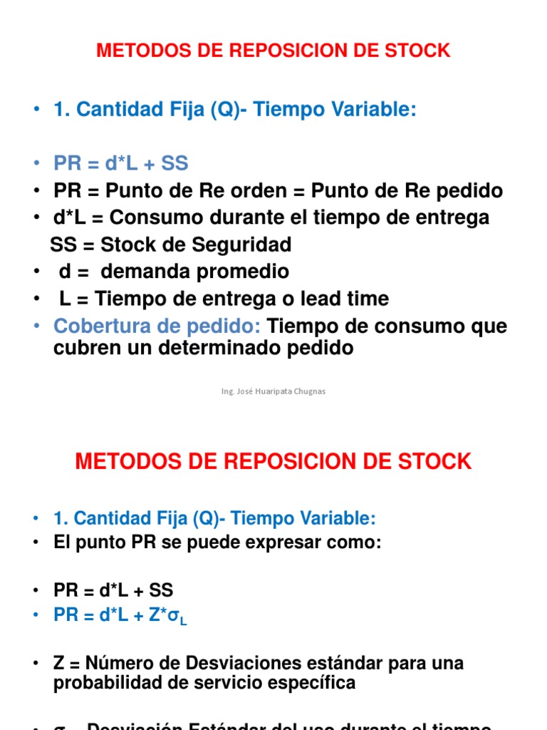 7 Metodos de Reposicion de Stocks | PDF | Inventario | Ciencias económicas
