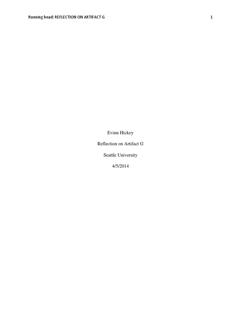 Reflection On Artifact G | PDF