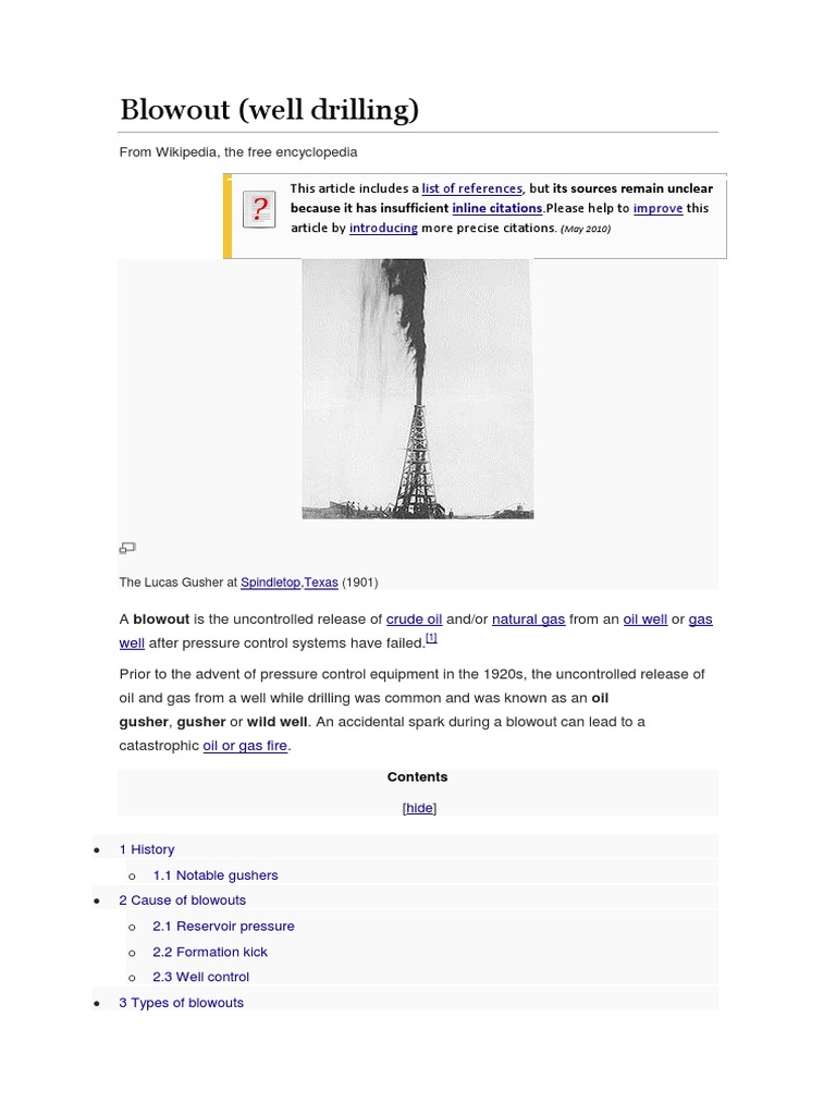 Blowout | PDF | Blowout (Well Drilling) | Natural Gas
