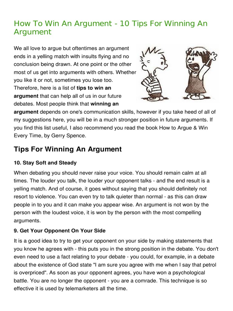 10 Tips to Win Any Argument | PDF