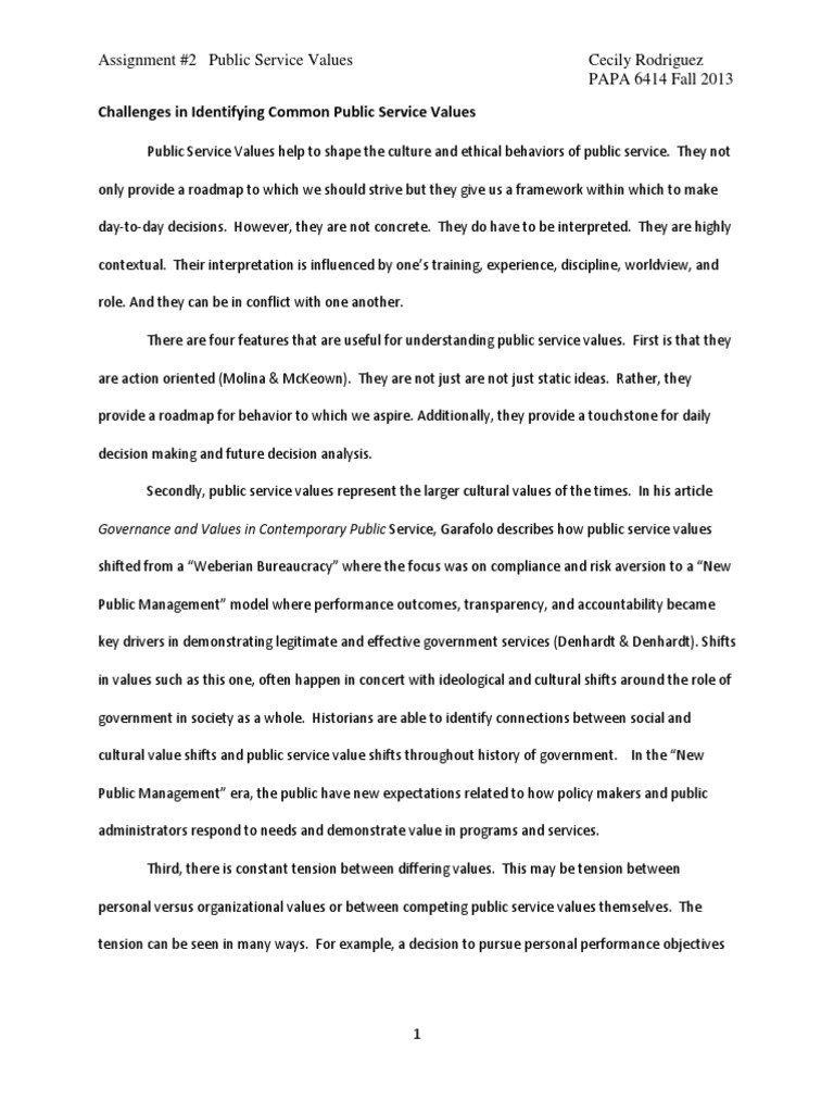 6 Challenges in Identifying Common Public Service Values | PDF | Social ...