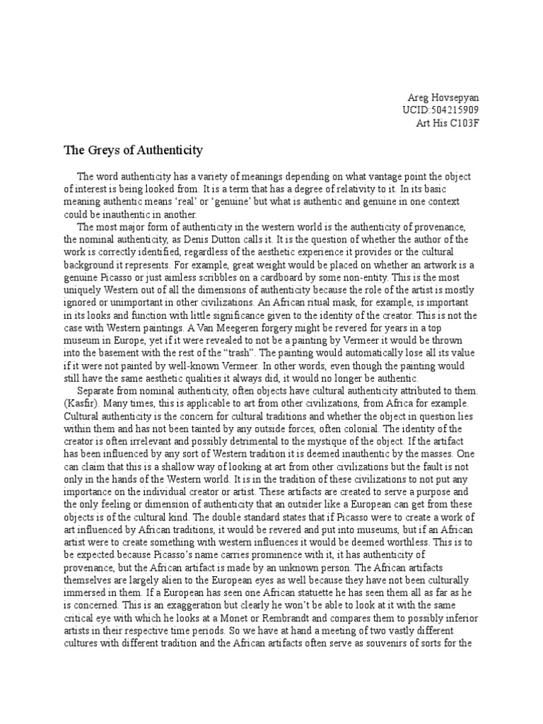 Authenticity in Art | PDF
