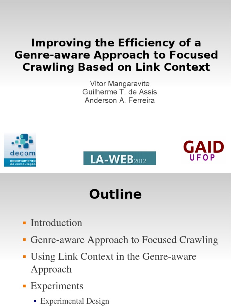 Improving The Efficiency of A Genre-Aware Approach To Focused Crawling Based On Link Context ...