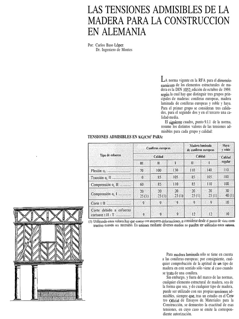 Tensiones admisibles de la madera en Alemania | PDF | Distribución ...