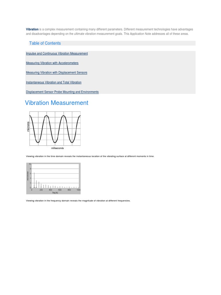 Impulse and Continuous Vibration Measurement | PDF | Accelerometer | Sensor
