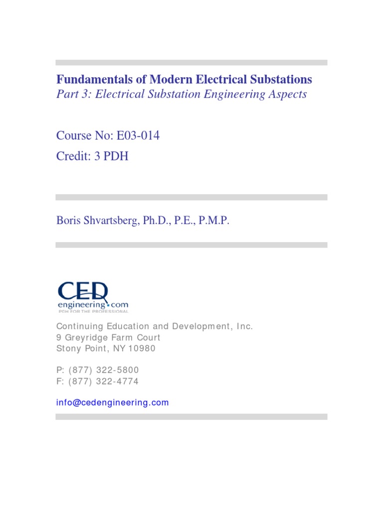 Fundamentals of Modern Electrical Substations - Part 3 | PDF ...