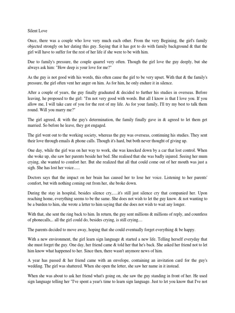 Silent Love | PDF | Poetry