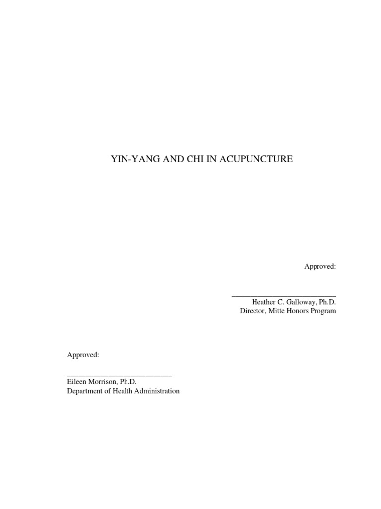 Pui Lin Chiu - Yin Yang and Chi in Acupunture | PDF | Acupuncture ...