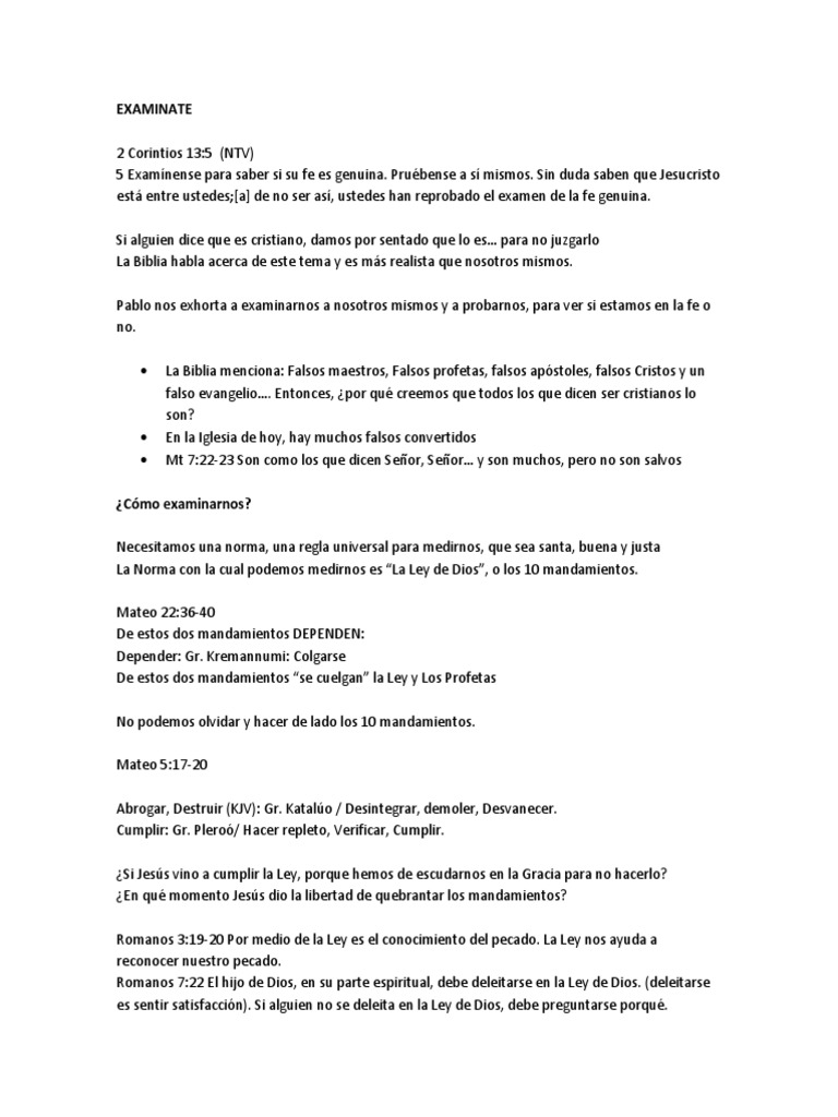 Examinate | PDF | Pecado | Fe