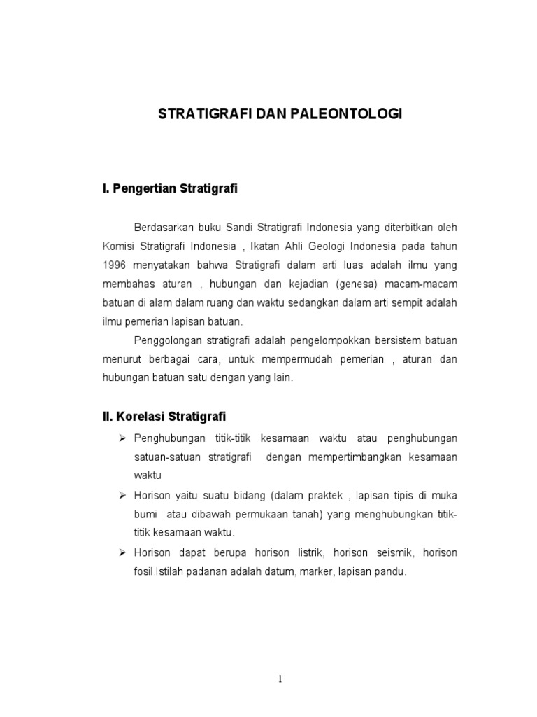 Stratigrafi Dan Palentologi | PDF