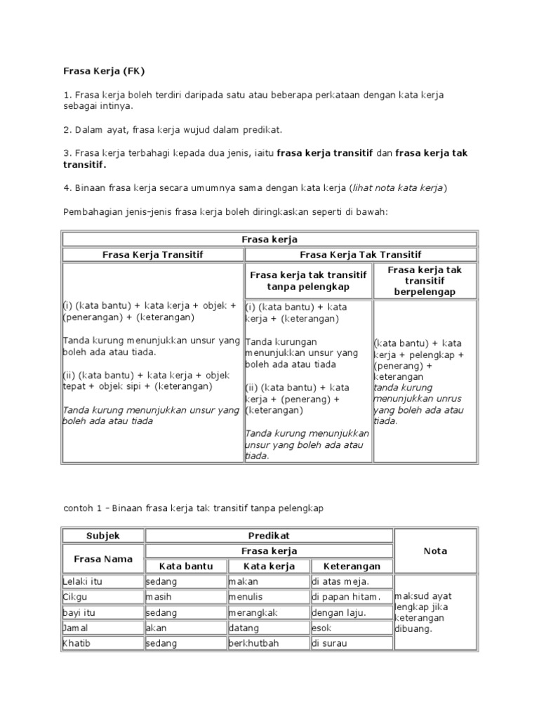 Frasa Kerja | PDF