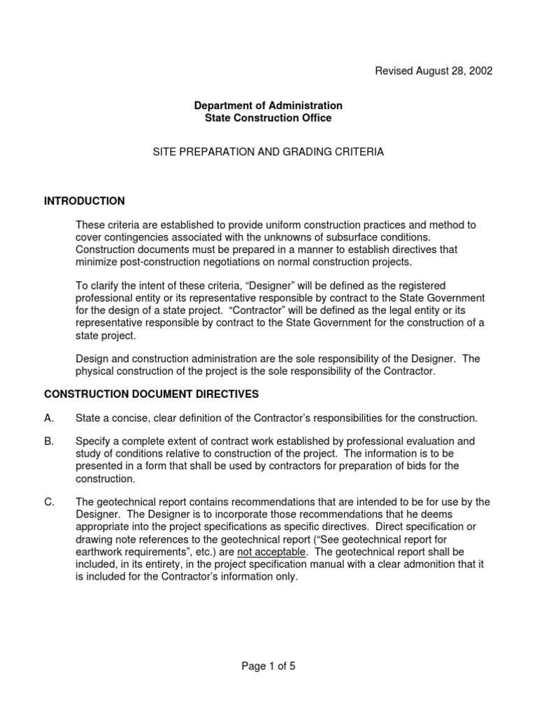 Department of Administration State Construction Office | PDF ...