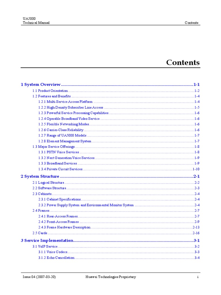 01-UA5000 Technical Manual | PDF | Asynchronous Transfer Mode | Voice ...