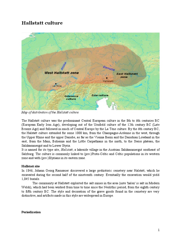 Map of Distribution of The Hallstatt Culture | PDF