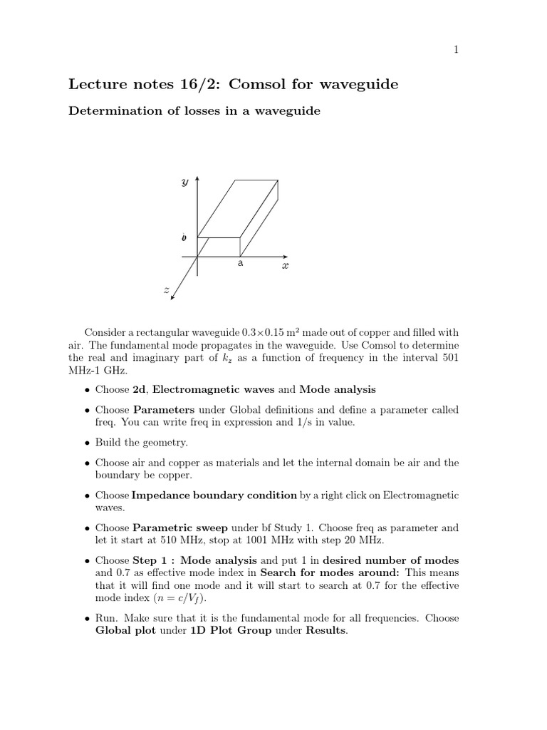 Comsol | PDF | Waveguide | Hertz