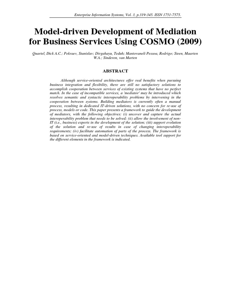 Model-Driven Mediator Development Framework | PDF | Art | Computers