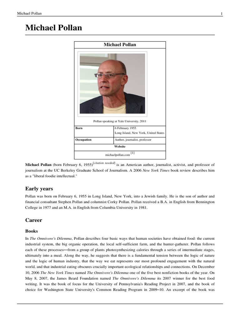 Michael Pollan: Exploring the Intersection of Food, Agriculture, and ...