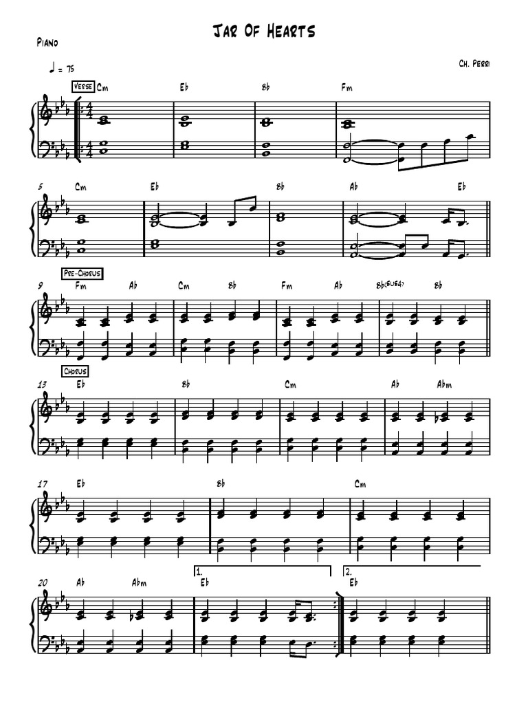 Jar of Hearts Piano | PDF