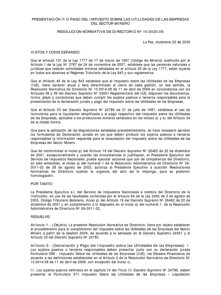 Impuesto Sobre El Pago de Regalias Mineras | PDF | Liquidación | Impuestos