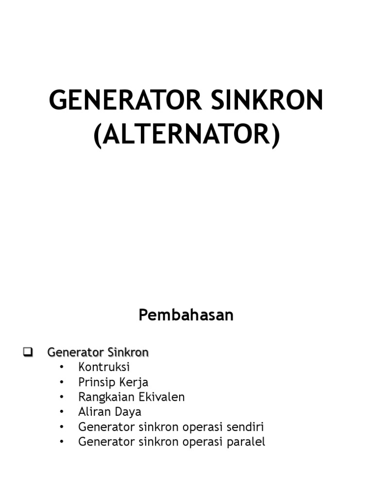 Generator Sinkron | PDF