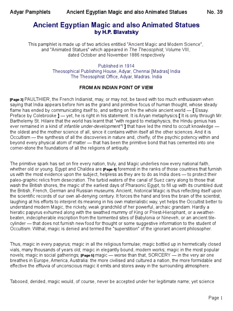 Ancient Egyptian Magic and Also Animated Statues | PDF | Ancient Egypt ...