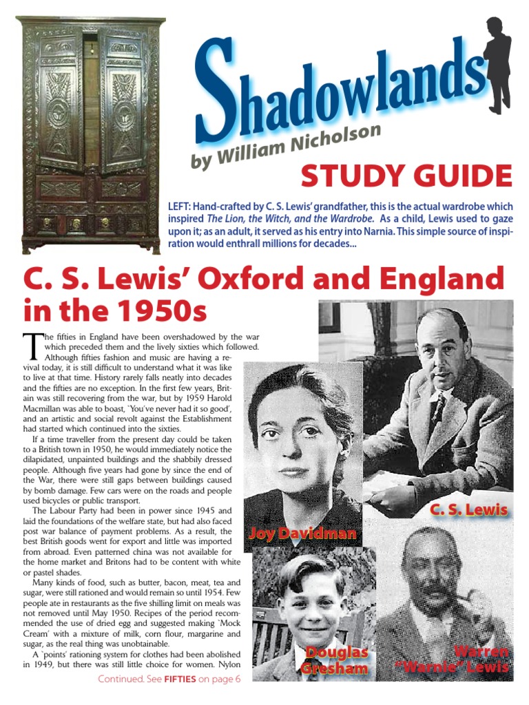 Shadowlands Study Guide | PDF | The Chronicles Of Narnia | Aslan