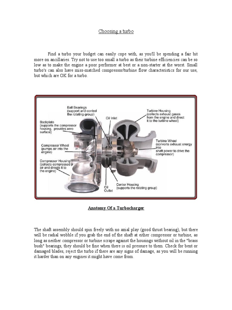 Choosing A Turbo - For Turbojet | PDF | Turbocharger | Turbine