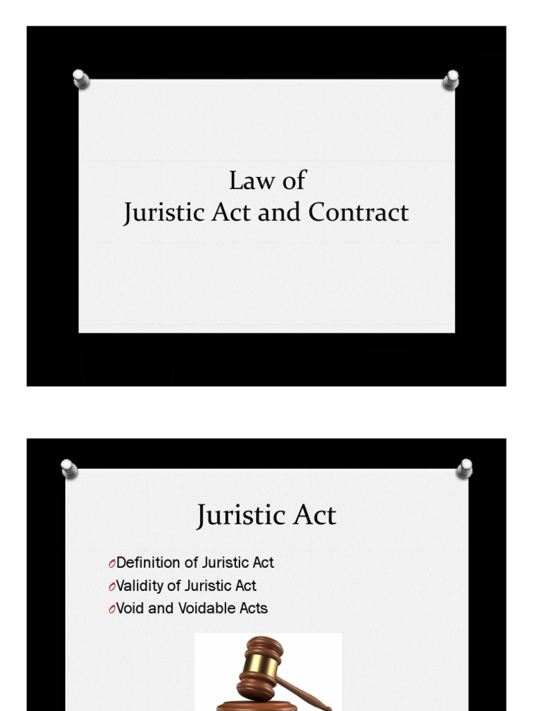 Law of Juristic Act and Contract | PDF | Offer And Acceptance | Void (Law)