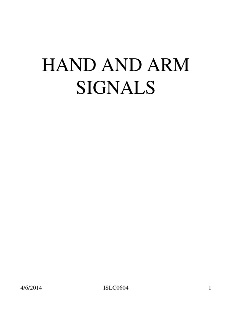 Hand and Arms Signals 2 | PDF | Technology & Engineering