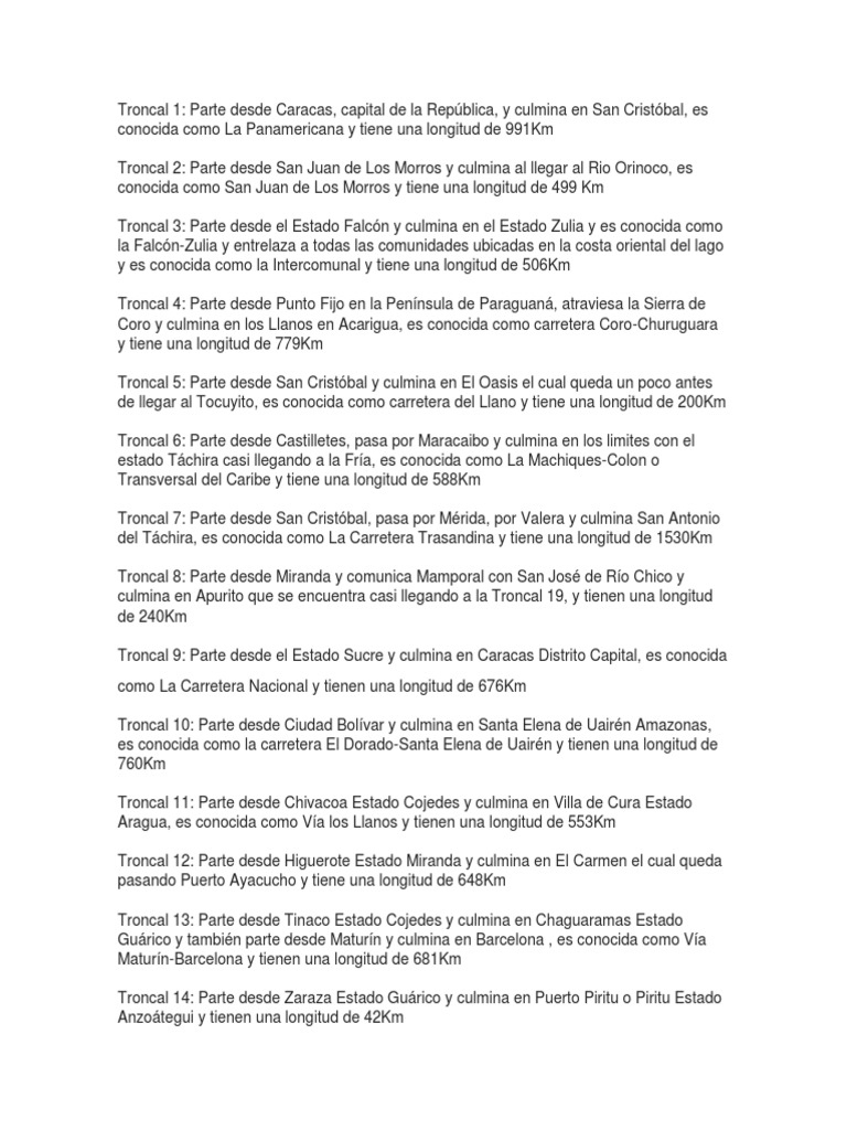 Troncal Informacion 2 | PDF | Transporte por carretera | La carretera