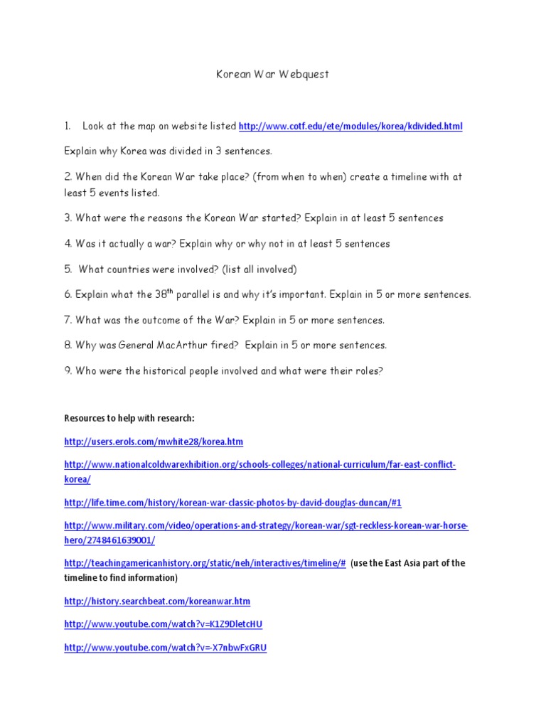 Korean Webquest | PDF