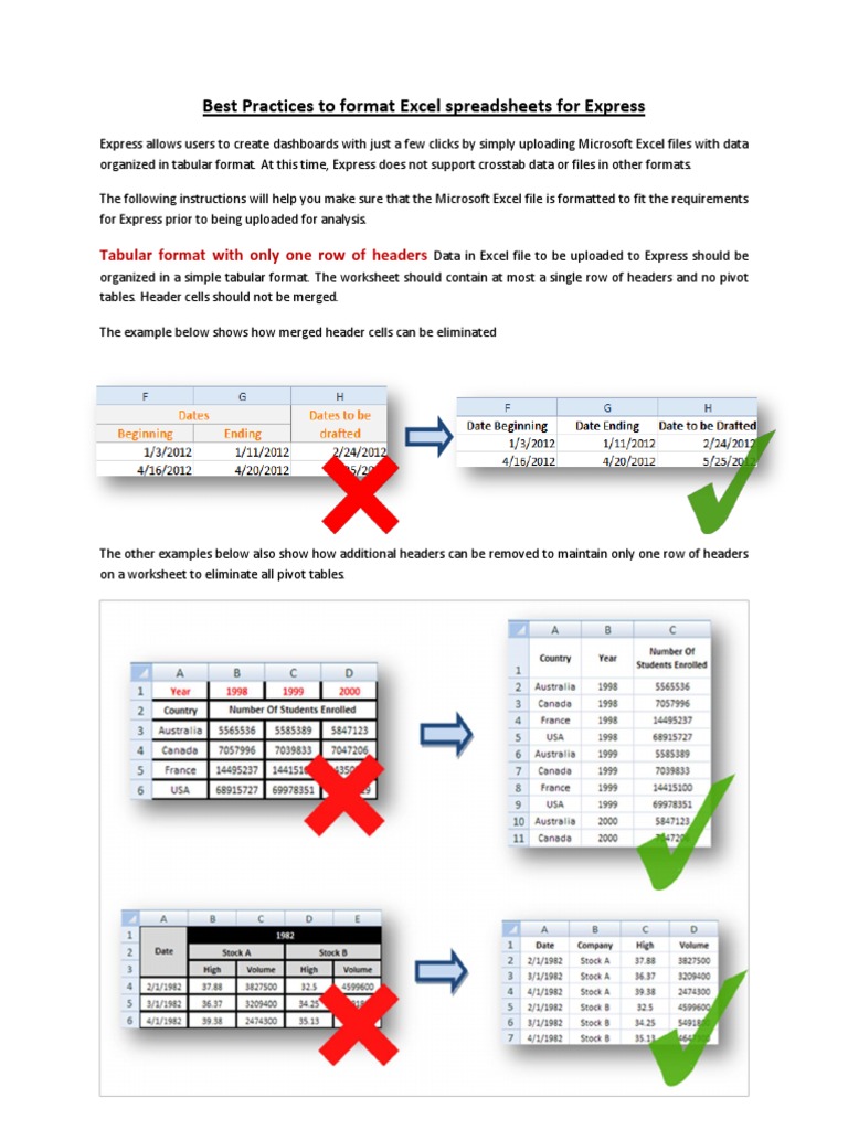 Format Excel Spreadsheets For Express | PDF | Microsoft Excel | File Format