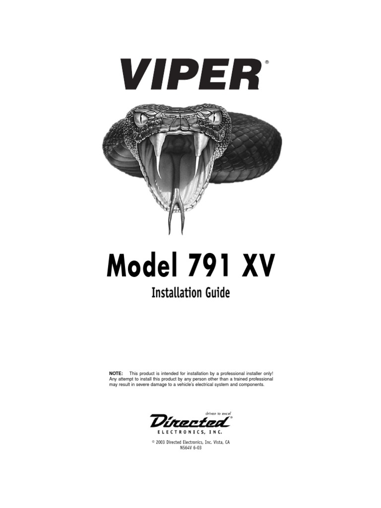 791VX Installation Manual | PDF | Ignition System | Relay
