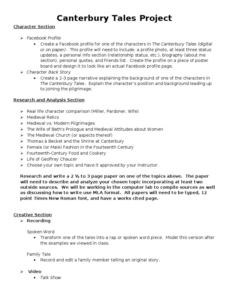 Canterbury Tales Project | PDF | The Canterbury Tales