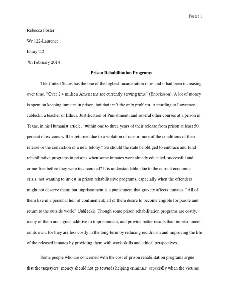 Prison Rehabilitation Programs: A Cost-Effective Approach to Reducing ...