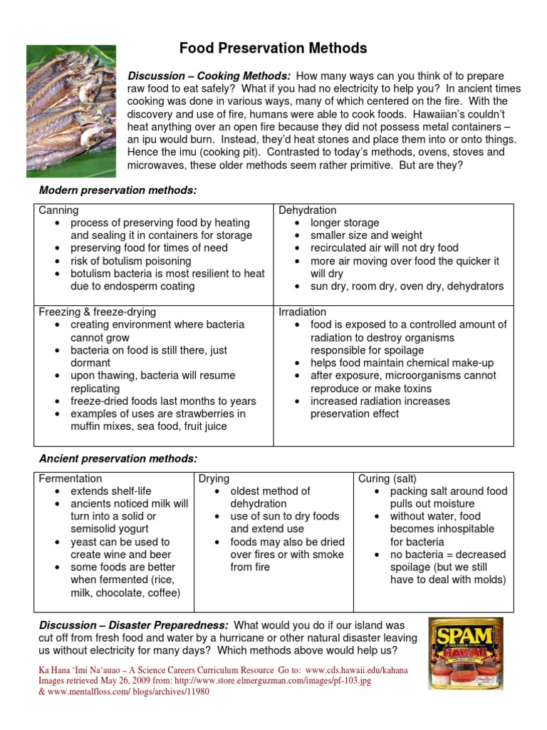 Food Preservation Techniques Overview | PDF | Food Preservation ...