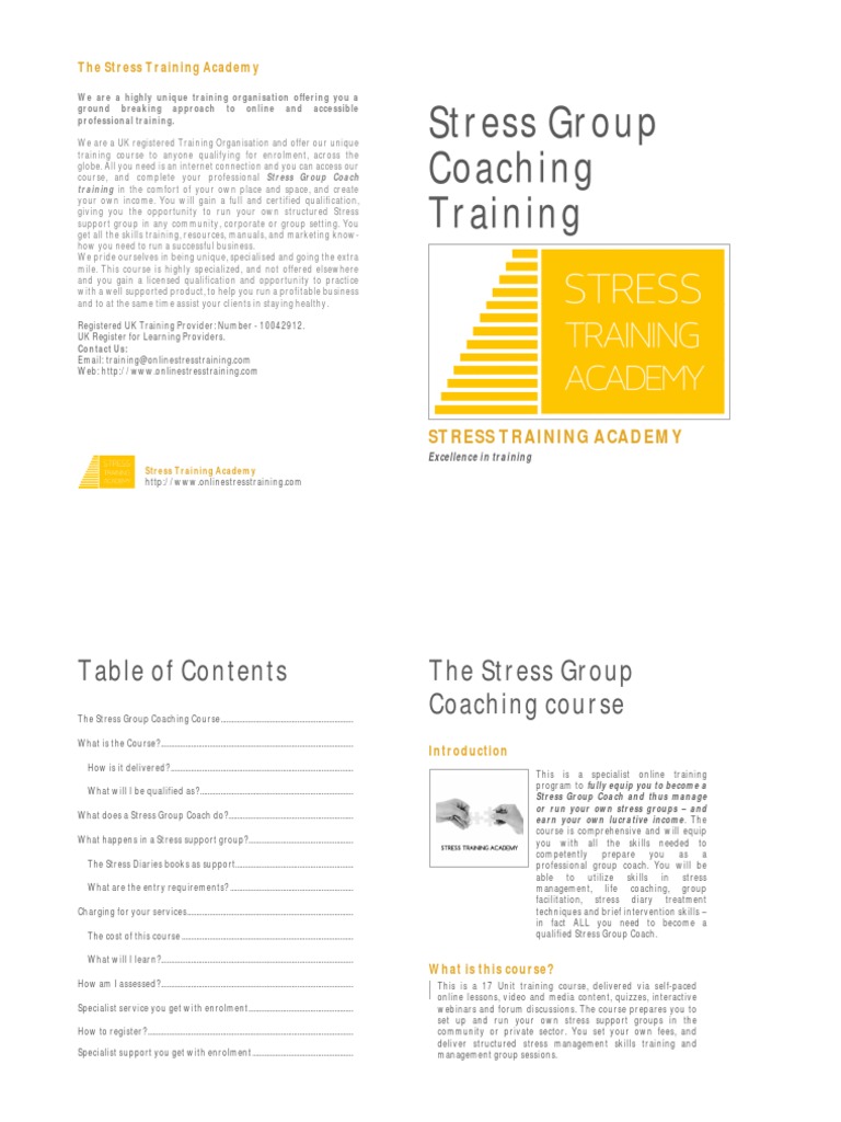 Online Stress Group Coaching Course | PDF | Educational Technology ...