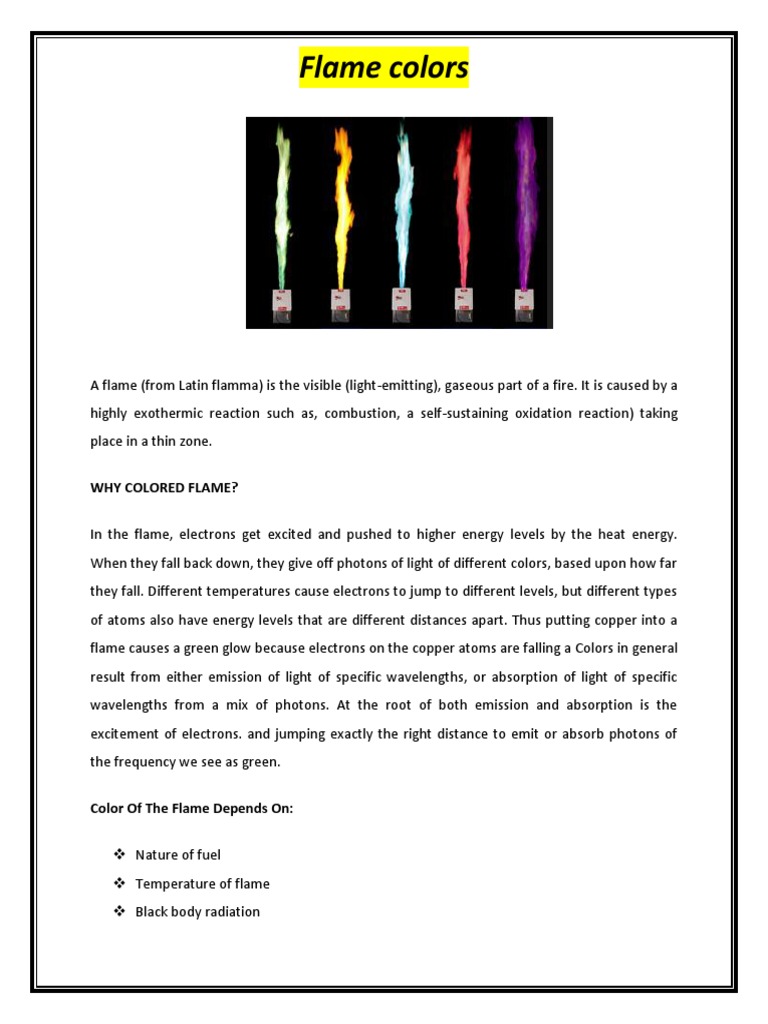 Flame Color | PDF | Emission Spectrum | Color