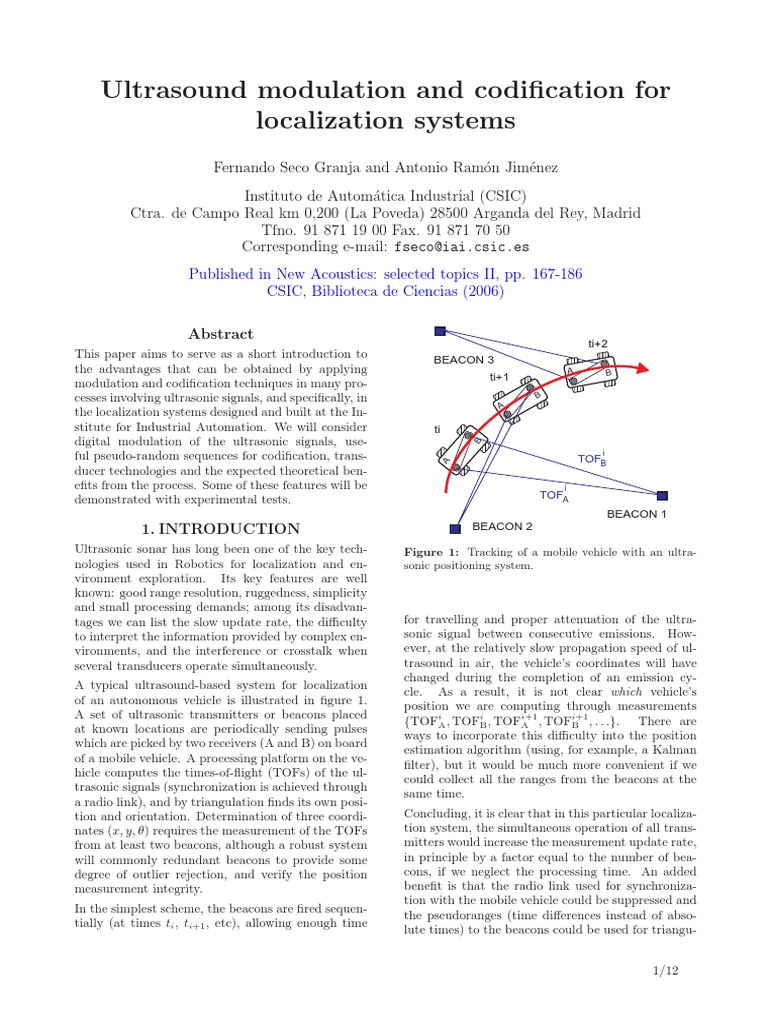 Ultrasound Modulation and Codification For Localization Systems | Download Free PDF | Modulation ...