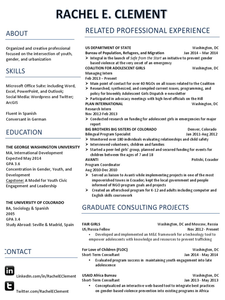 Rachel Clement Resume | PDF | Public Sphere | Further Education