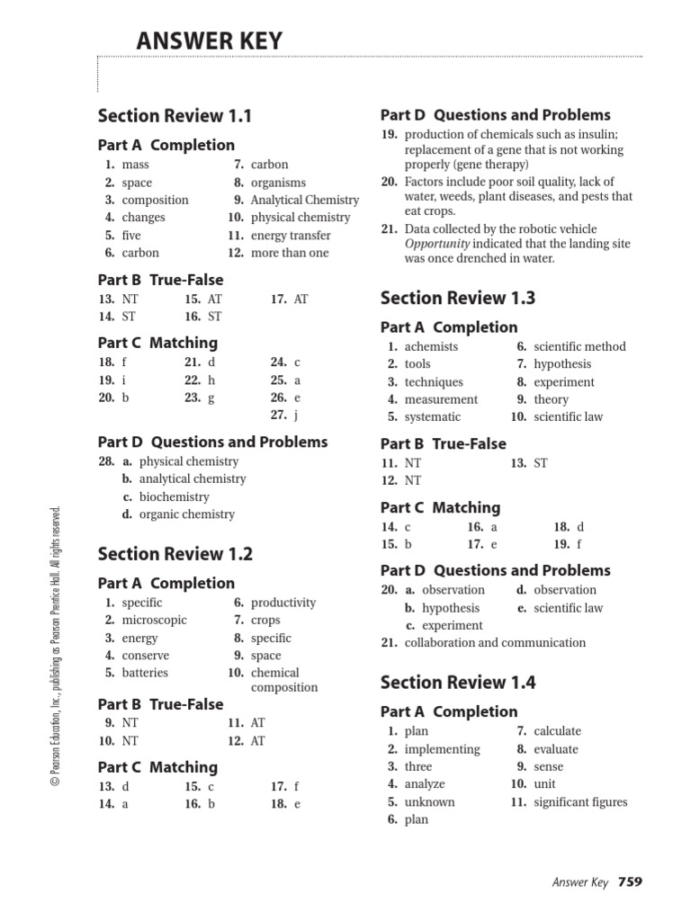 Answer Key: Section Review 1.1 | PDF | Ion | Atomic Orbital