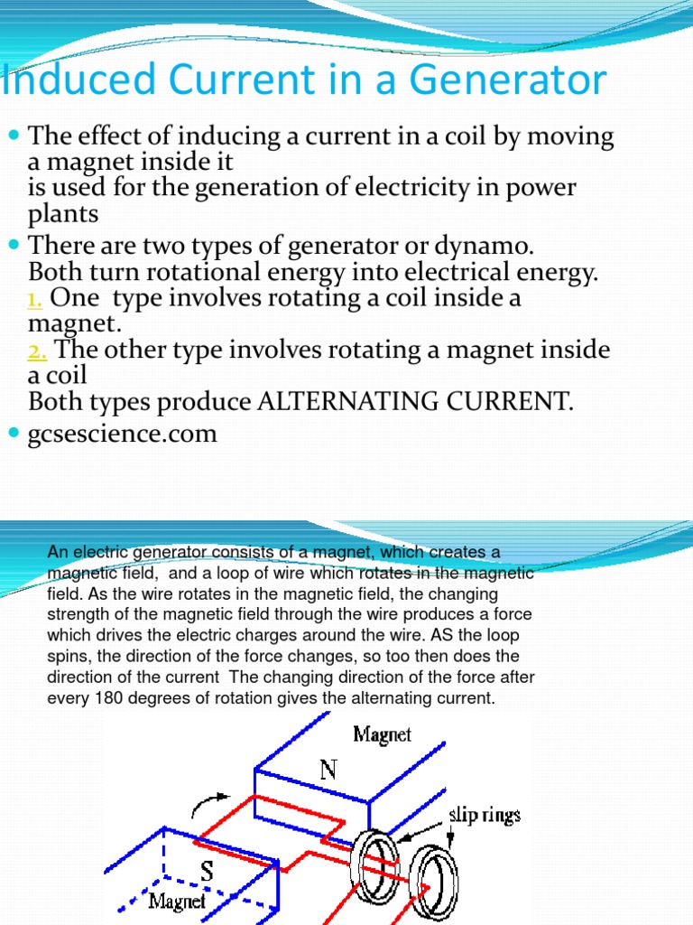 Induced Current in A Generator | PDF | Alternating Current | Electric ...